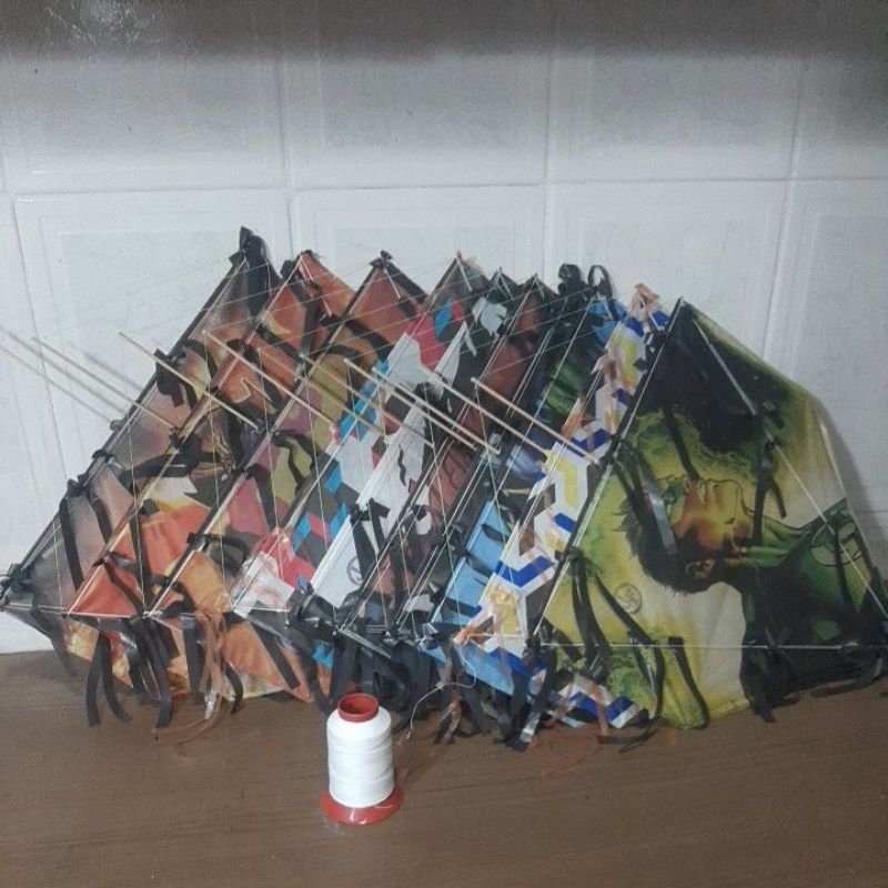 pipa 50 cm 10 unidades com rabiola + linha 500 jardas. | Shopee Brasil