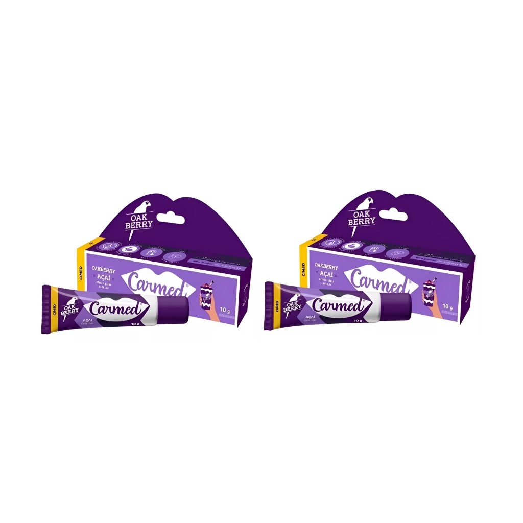 kit 2 Carmed hidratante labial lip balm Açaí 10g Oakberry Com Cor ...