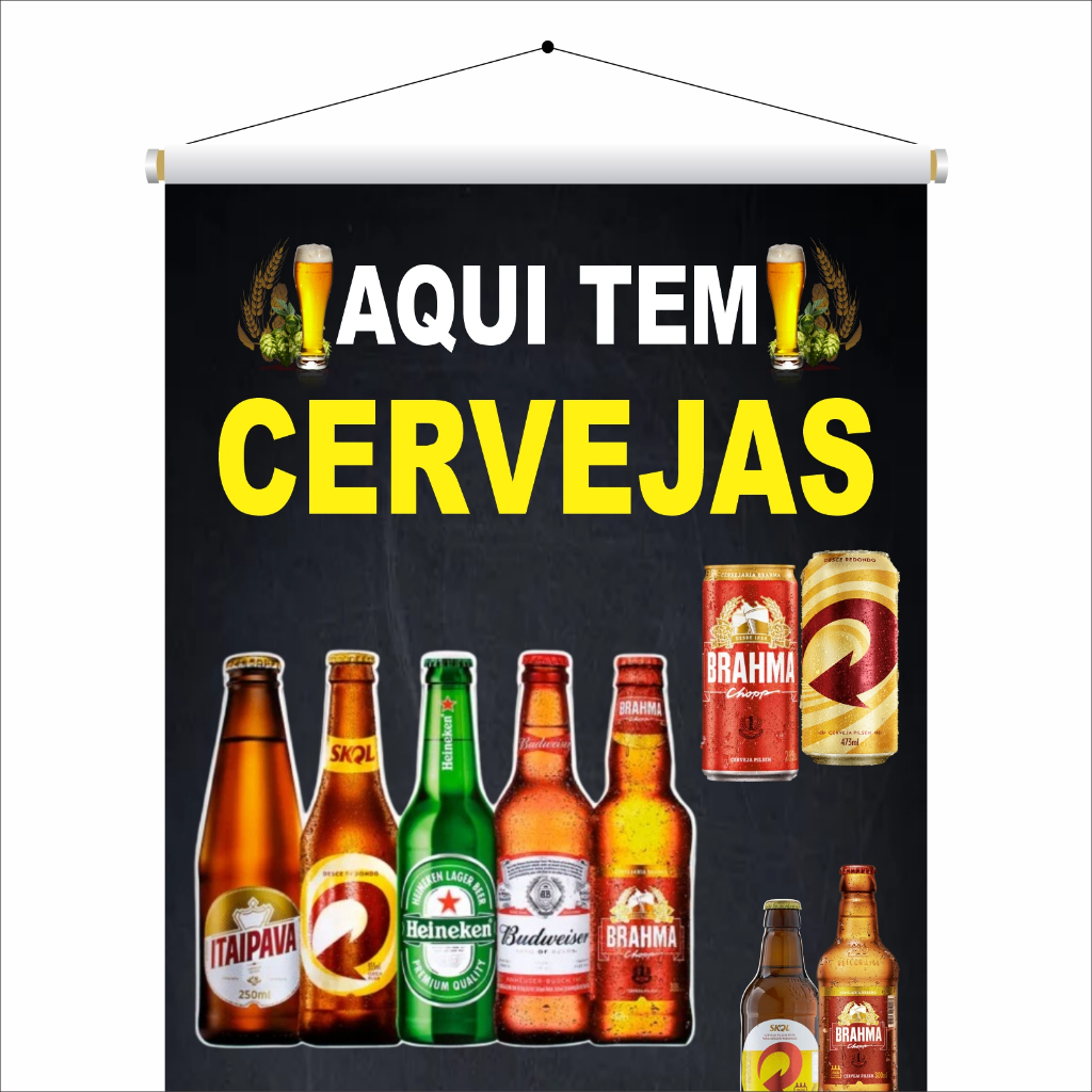 Banner Aqui Tem Cervejas - Pronto para Usar | Qualidade, Resistência e ...