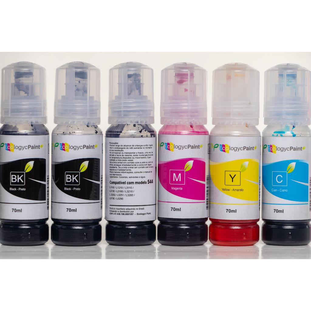 5 Tintas compativel para Impressoras Epson 544 L3250 L3210 L3110 L3150 ...