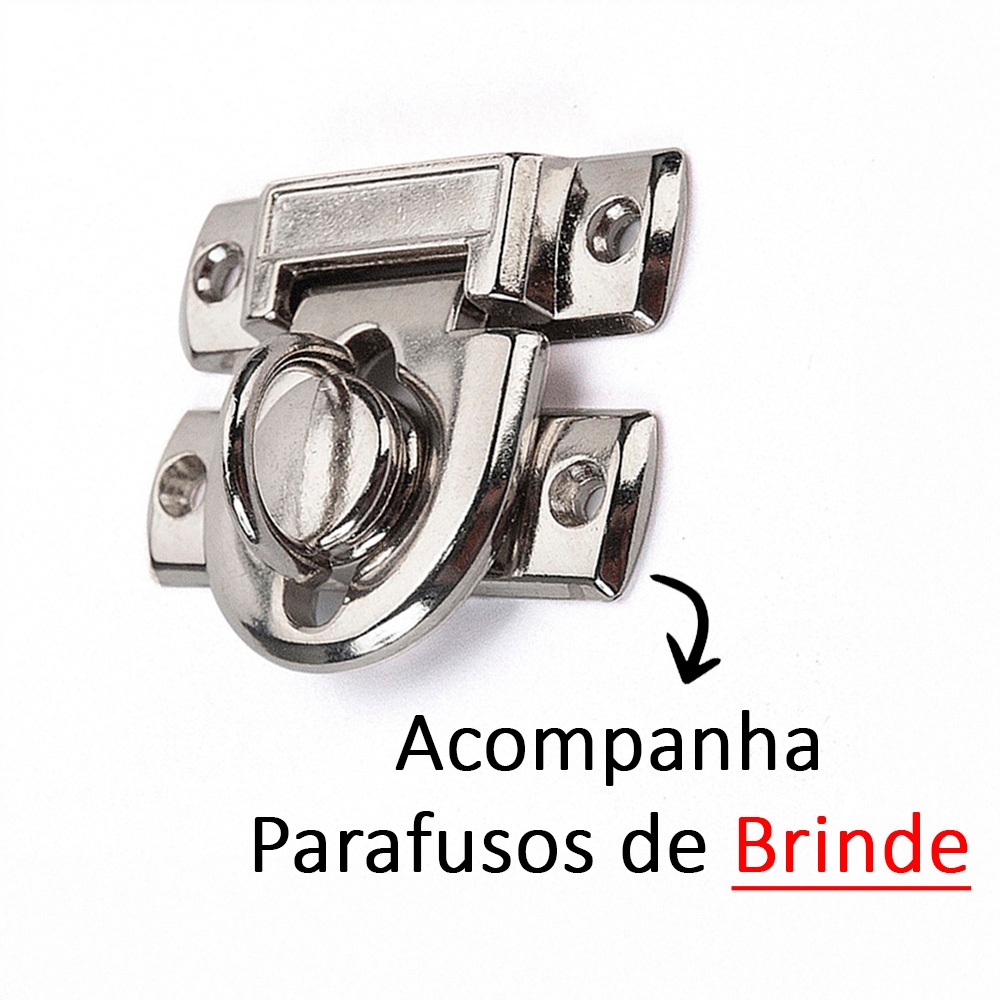 Fecho Metalico P/ Cadeado Resistente Caixa Baus Maletas + Parafusos ...