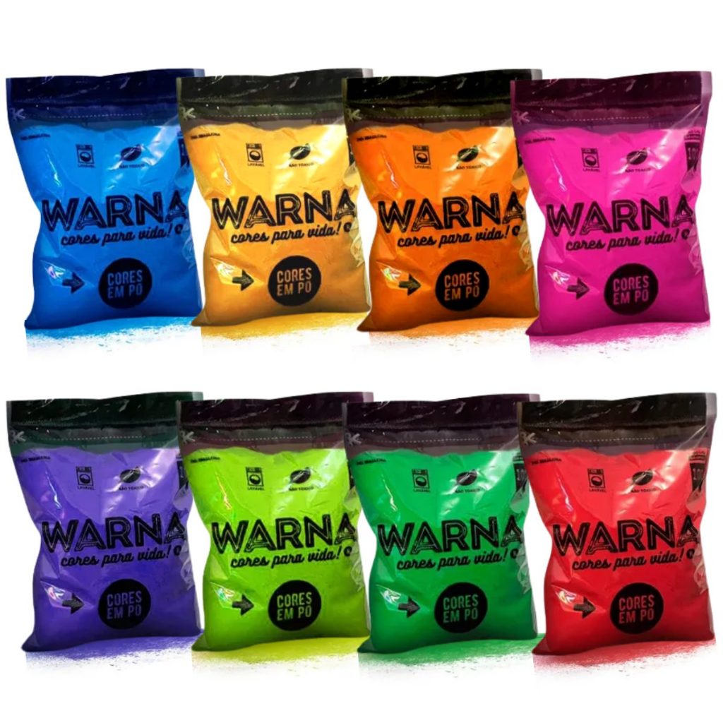 Tinta em Pó Para Festas Warna 60pct c/ 100g cada | Shopee Brasil