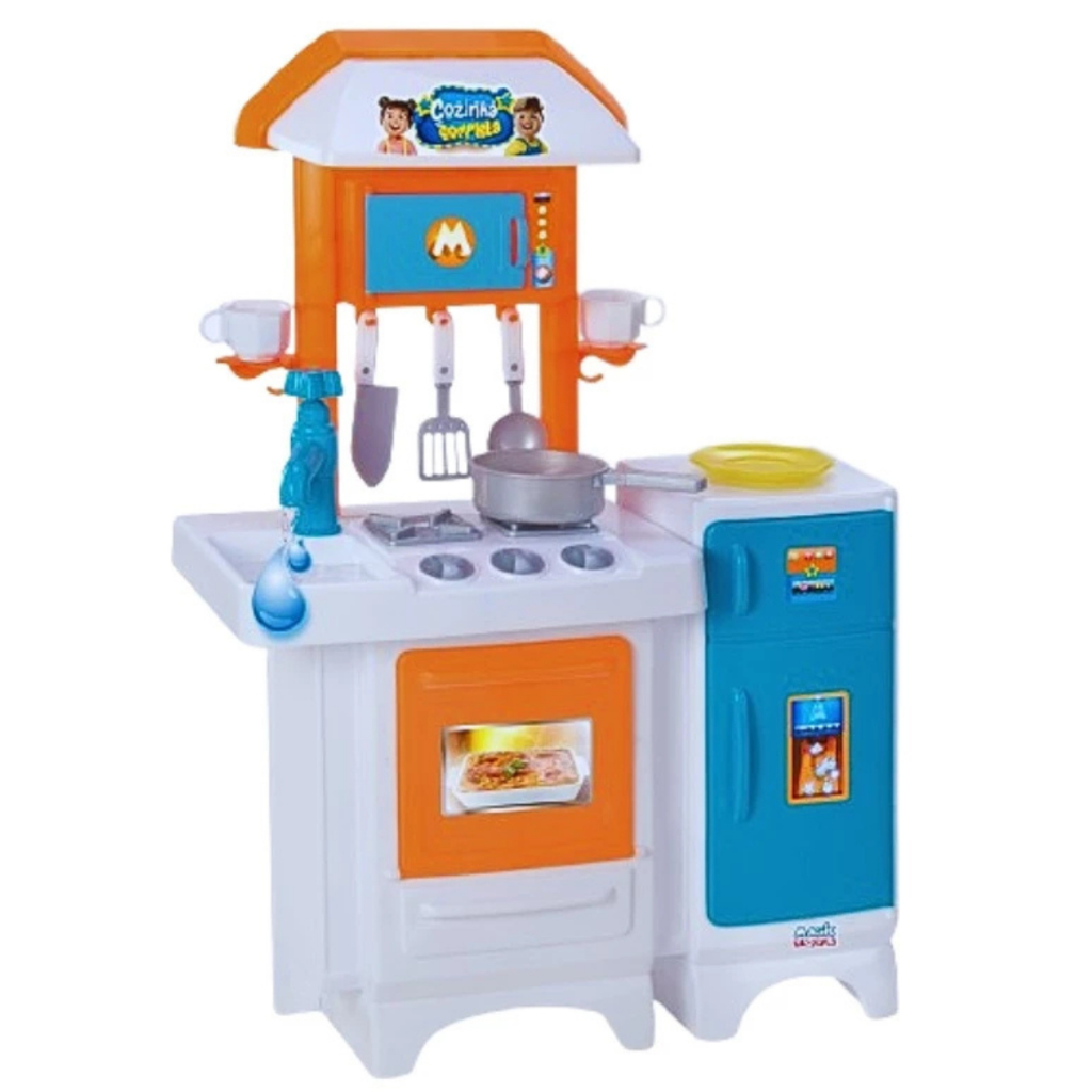 Cozinha Completa Infantil Fogão e Geladeira Azul Sai Água de Verdade - Magic Toys 8066 | Shopee ...