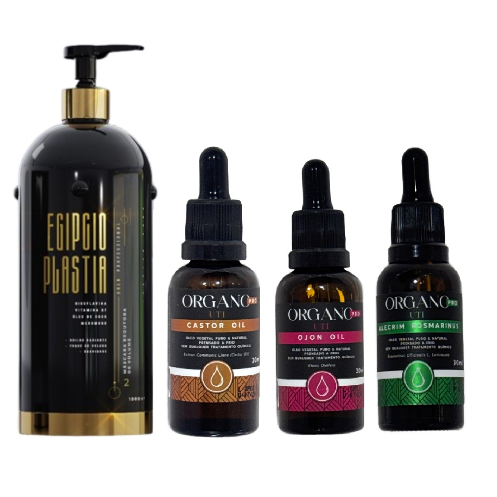 ESCOVA PROGRESSIVA ORGANICA 1L + 3 OLEOS ORGANO 30ML CADA ALECRIM, OJON ...