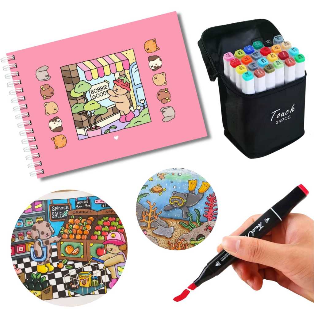 Kit Livro De Colorir Bobbie Goods Capa Dura 50 Páginas - 180g - wire-o ...