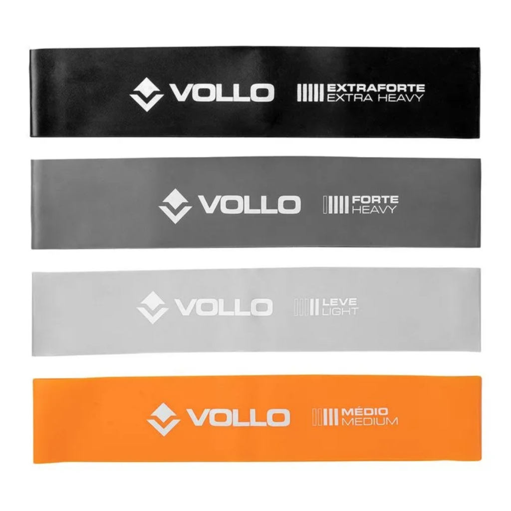 Kit Mini Bands Com 4 Faixas Elásticas Vollo - Faz a Boa!