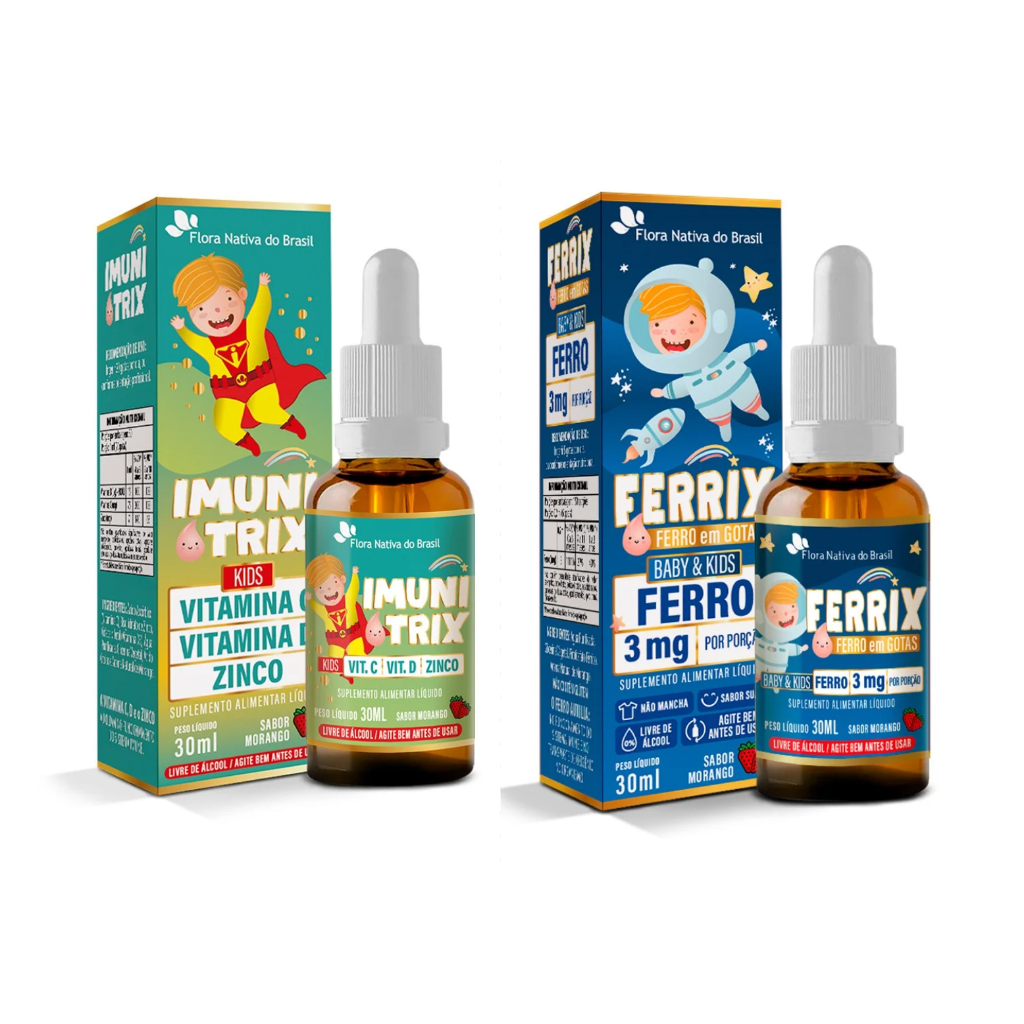 Kit Vitaminas infantis Imunitrix + Ferrix (30ml) - Flora Nativa ...