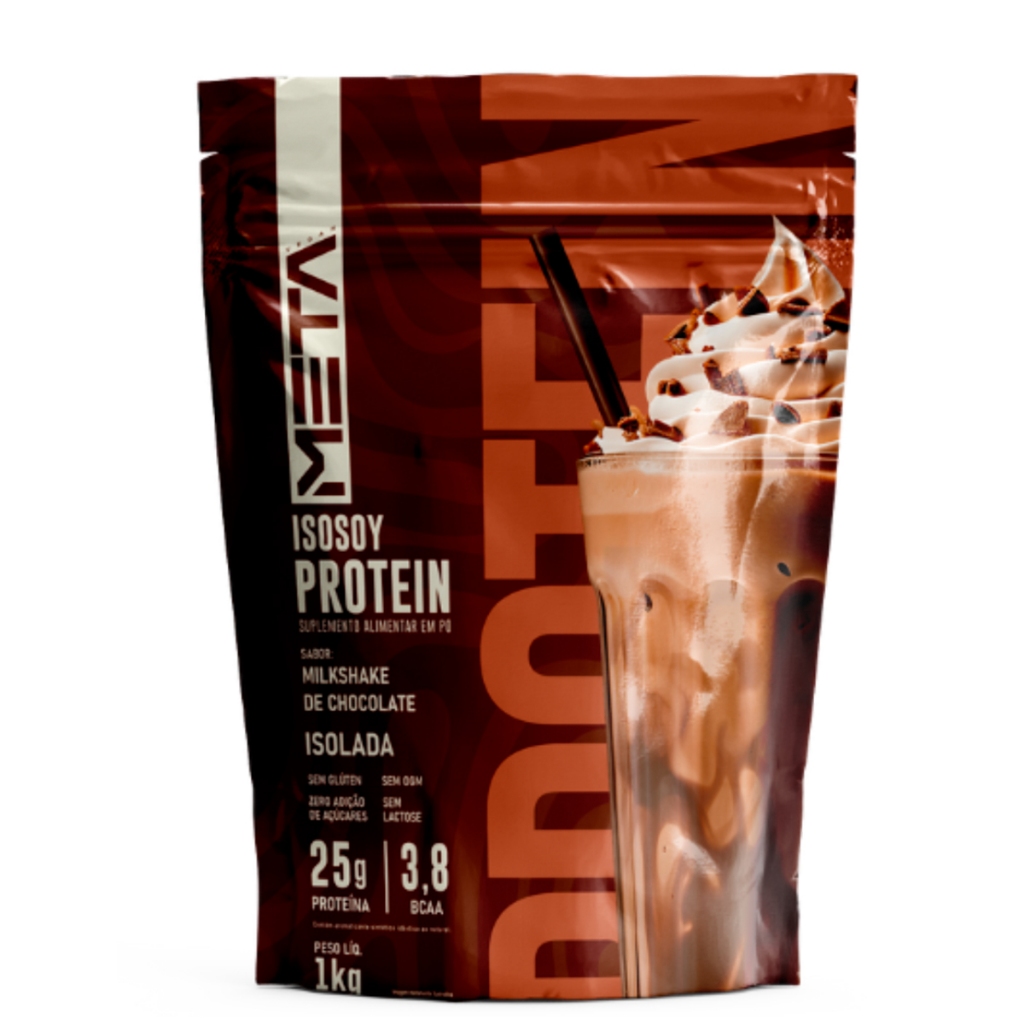 Meta Milkshake de Chocolate 1kg - Suplemento Proteico - Vegano - 25g de Proteína por Dose ...