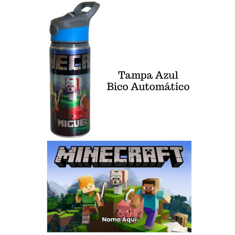 Squeeze Garrafa Minecraft Personalizada COM NOME | Shopee Brasil