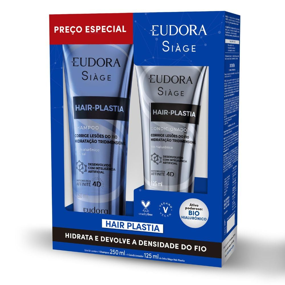 Eudora Combo Siàge Hair Plastia Shampoo 250ml + Condicionador 125ml ...
