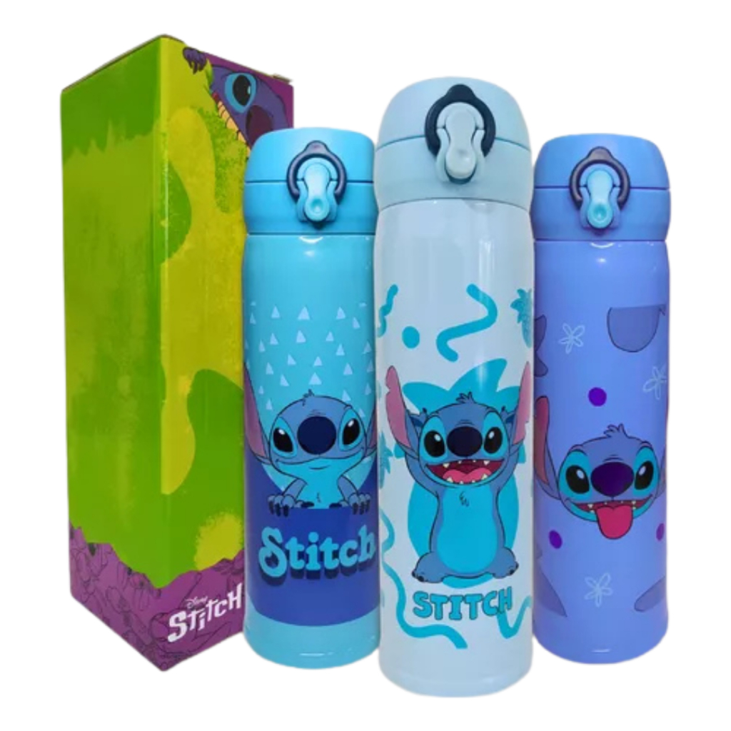 Garrafa Garrafinha Squeeze Inox Térmica 400ml Stitch Oficial | Shopee ...
