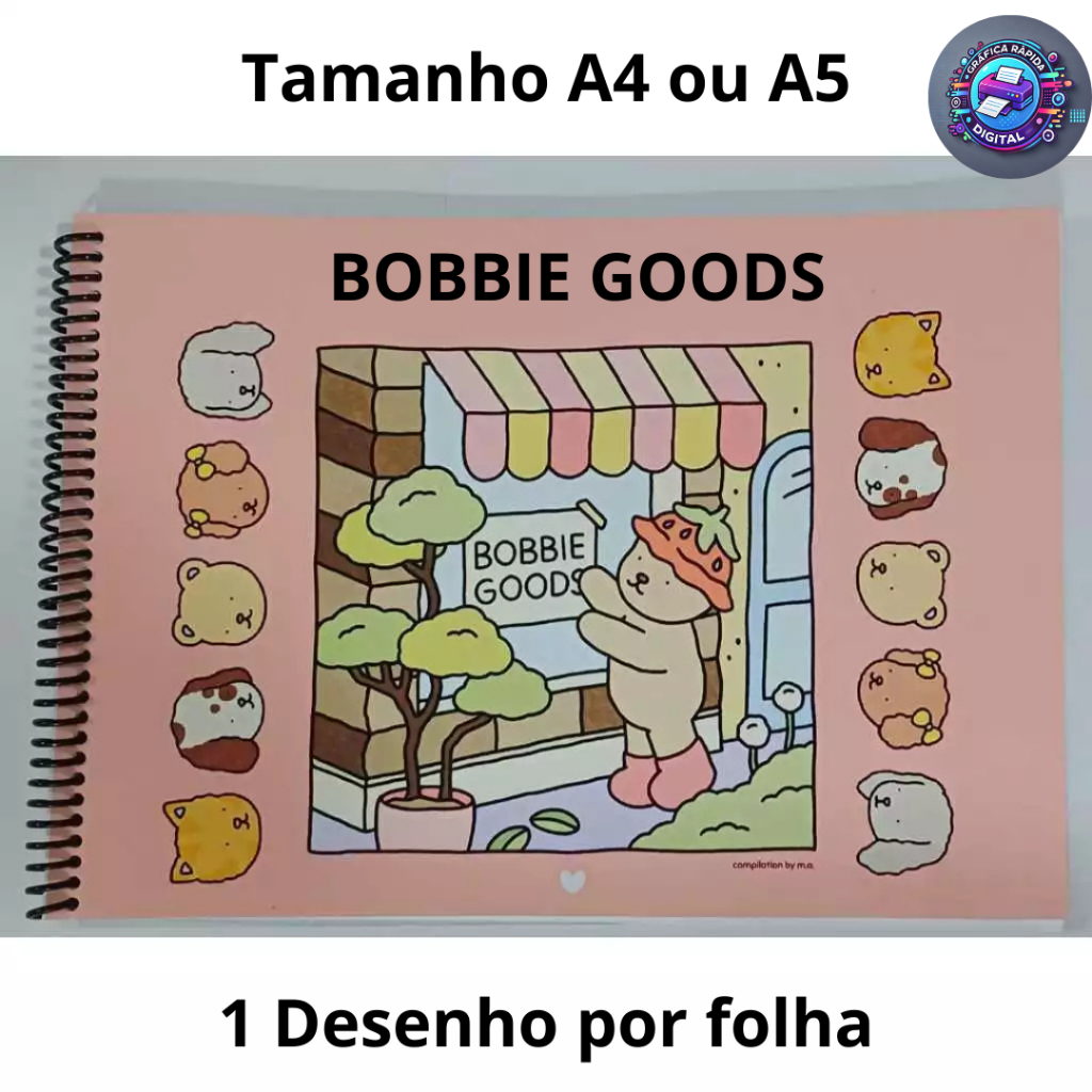 Livro de Colorir Bobbie Goods A4 150, 100, 50 Folhas 75G Desenho ...