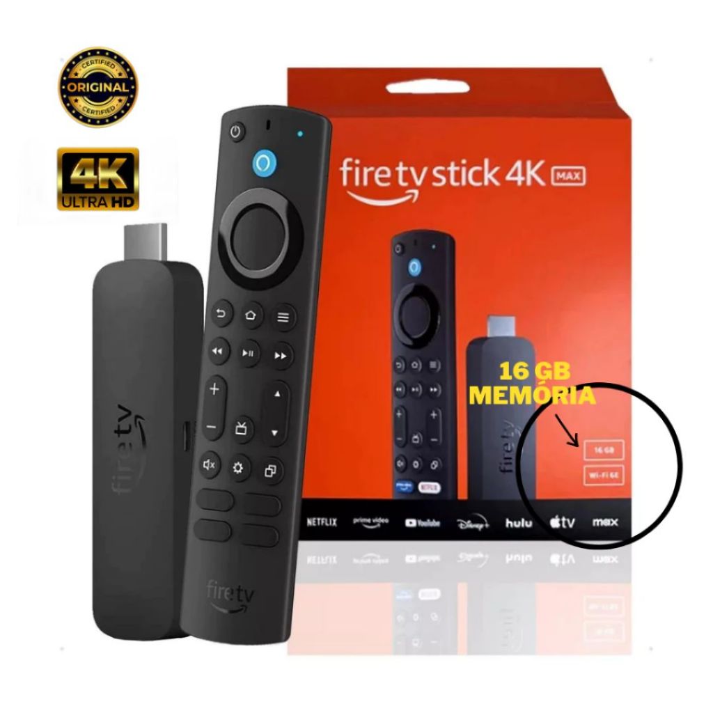 Amazon Fire TV Stick 4K Max Wifi 6E 16gb - Com Alexa Comando de Voz integrado | Shopee Brasil