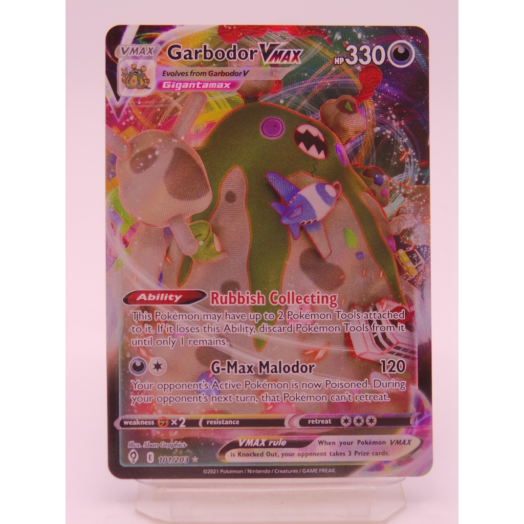 Carta Pokémon Garbodor V MAX Full Art Inglês Original Nova | Shopee Brasil