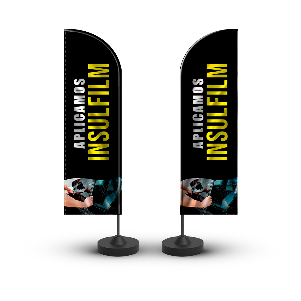 Wind Banner Insulfilm Somente Tecido Dupla Face 2,0m Promoção Sublimado ...