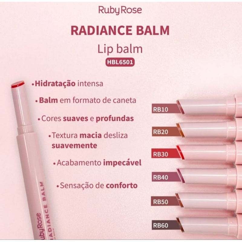 Lip Balm Batom Caneta Balm Radiance Balm Linha Rosa Ruby Rose | Shopee ...