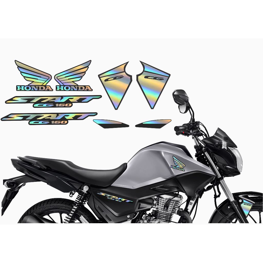 Kit Adesivos/Faixas CG Start 160 2025 - HOLOGRAFICO E CORES PERSONALIZADA | Shopee Brasil