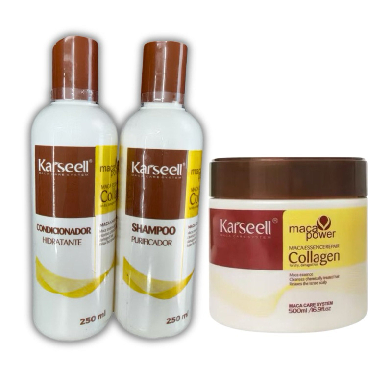 Kit Karseell Shampoo E Condicionador 250ml Cada + Máscara Karseell ...