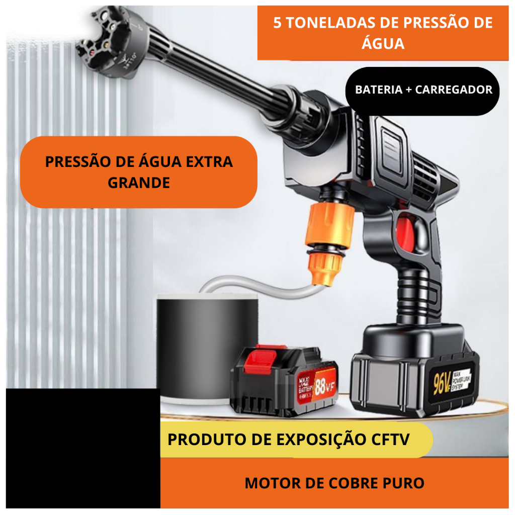 Lavadora (versão 2) De Pressão K Turbo Portátil Bateria 48v 6 em 1 Lava ...