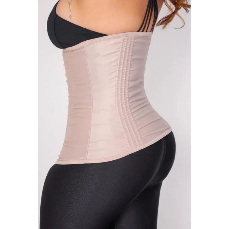 Cinta Modeladora Feminina 3 Fechos Reforçados e 16 Barbatanas | Shopee ...