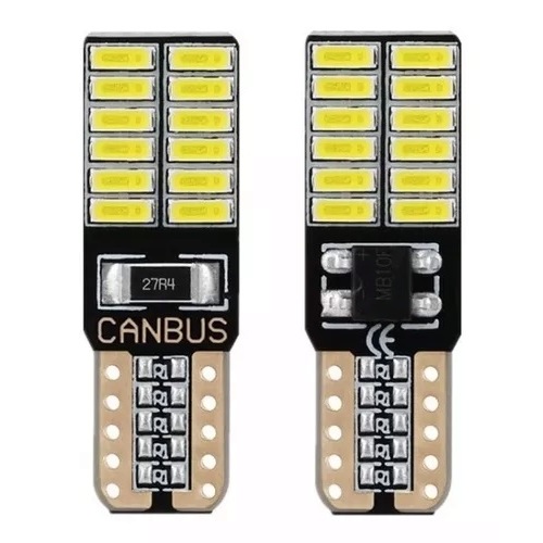 Lâmpadas Pingo Led Farol Carro Com Canceller Canbus T10 24 Leds Smd 12v ...