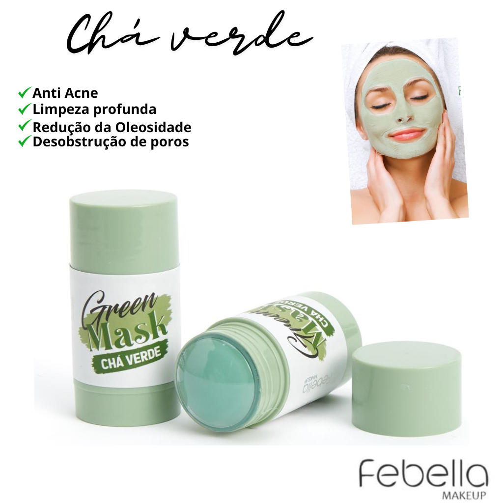 Máscara Stick chá verde anti acne, limpeza profunda mask stick Febella ...