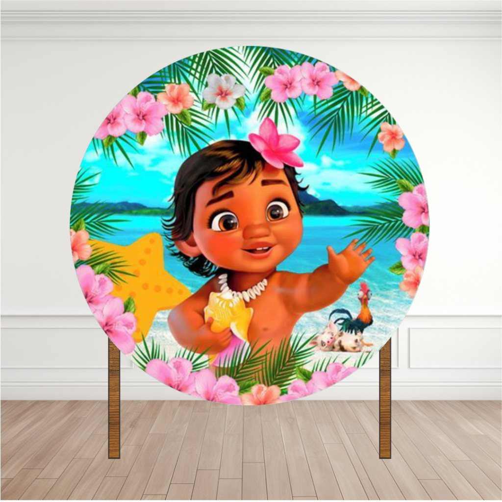 Painel Moana - Lona fosca Circular | Shopee Brasil