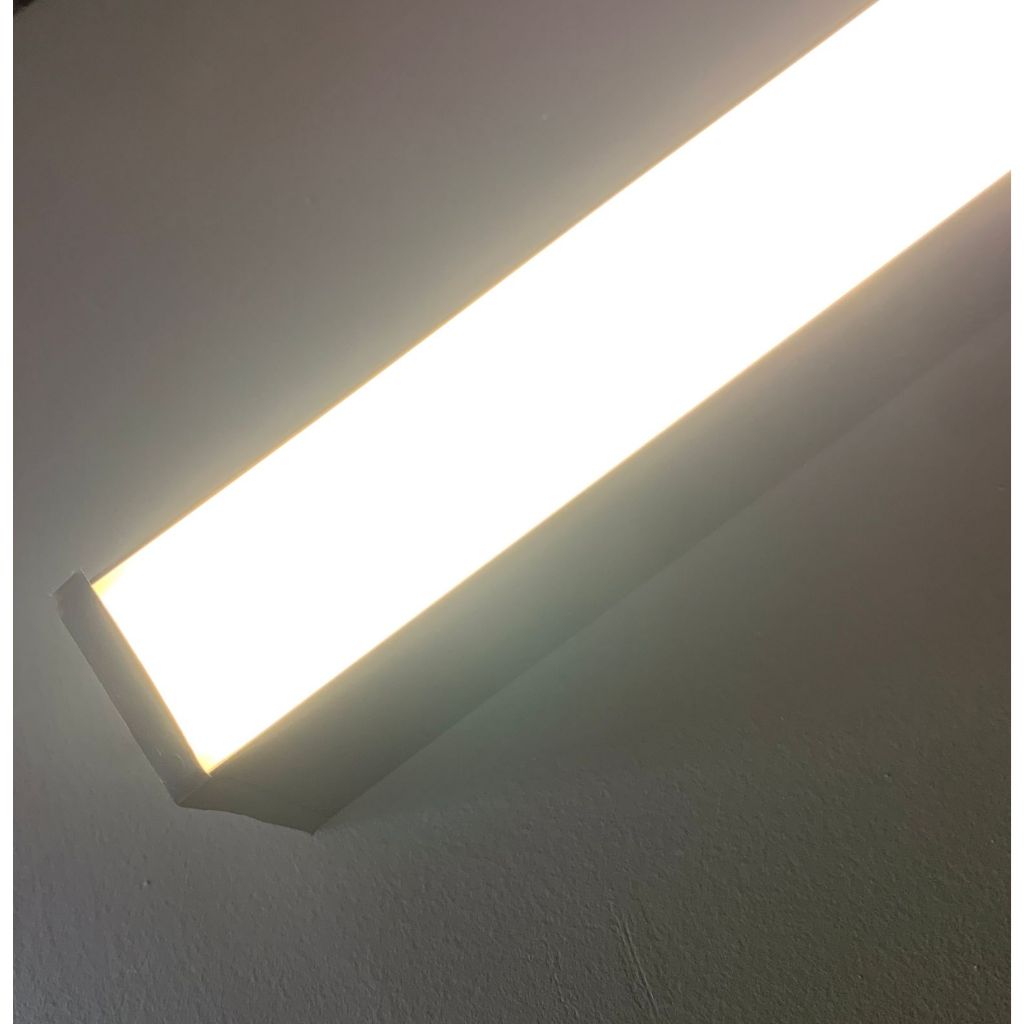 Luminaria Perfil Sobrepor 120leds/m 1m 35mm Cabo Suspenso PRONTO PARA ...