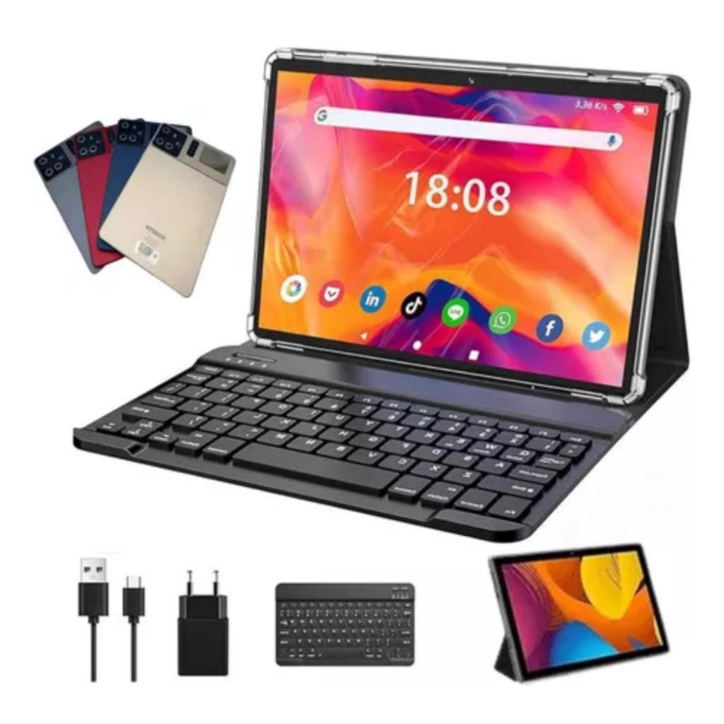 Tablet Com Teclado + Capa E Fone 6gb Ram 128gb Entrada Chip | Shopee Brasil