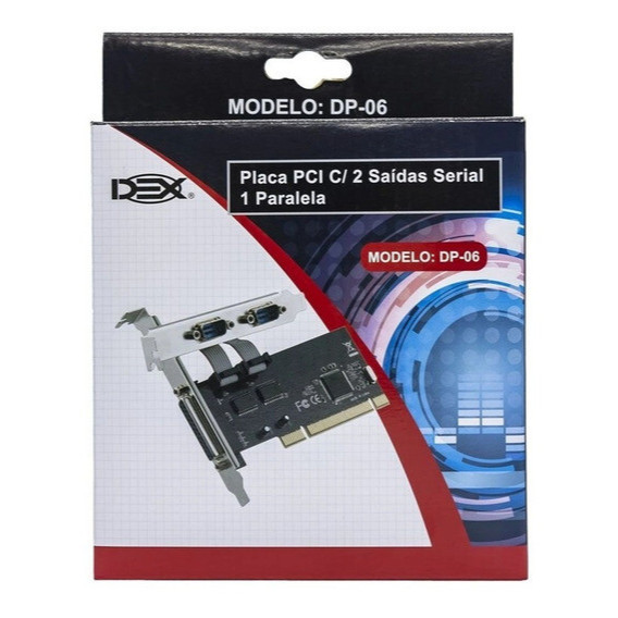 Placa PCI com 2 portas Serial e 1 Paralela DEX - DP-06 | Shopee Brasil