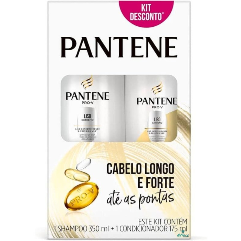 Kit Pantene Liso Extremo Shampoo 350ml + Condicionador 175ml | Shopee Brasil