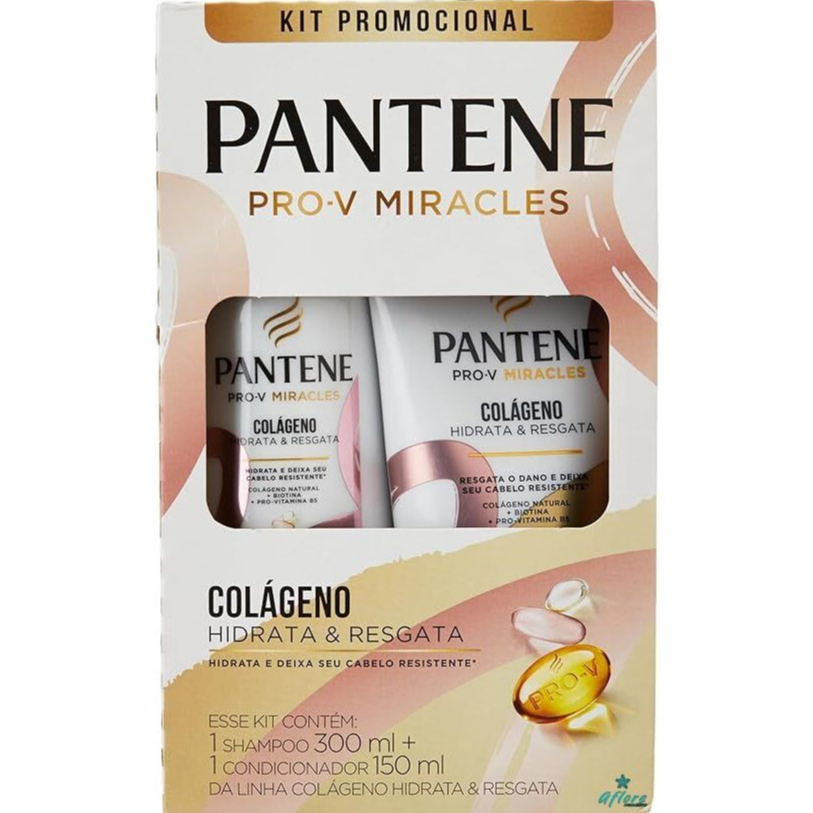 Kit Pantene Colágeno Shampoo 300ml + Condicionador 150ml | Shopee Brasil