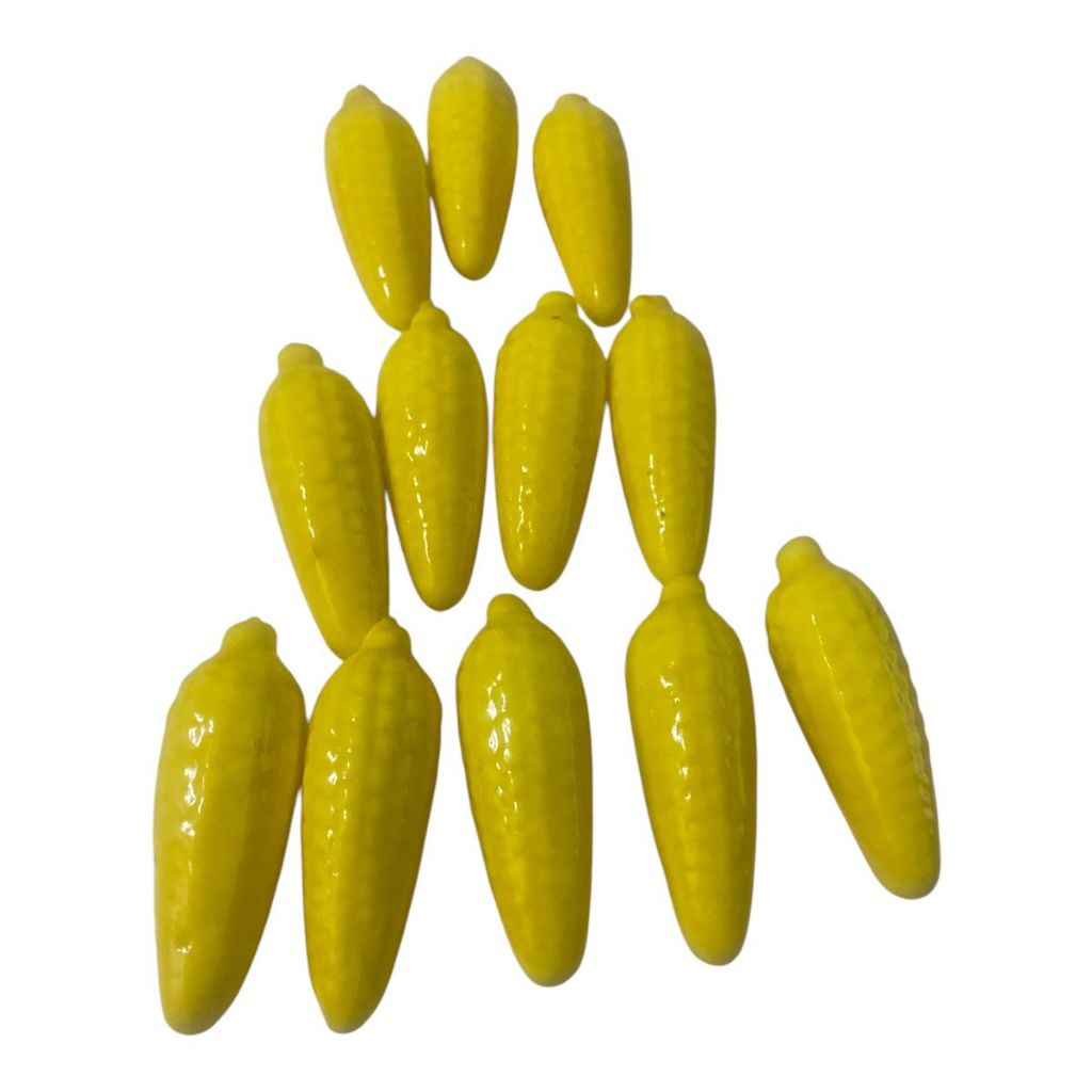 Kit 24 Mini Milho Artificial de 6cm Toque Real -Fruta Artificial ...