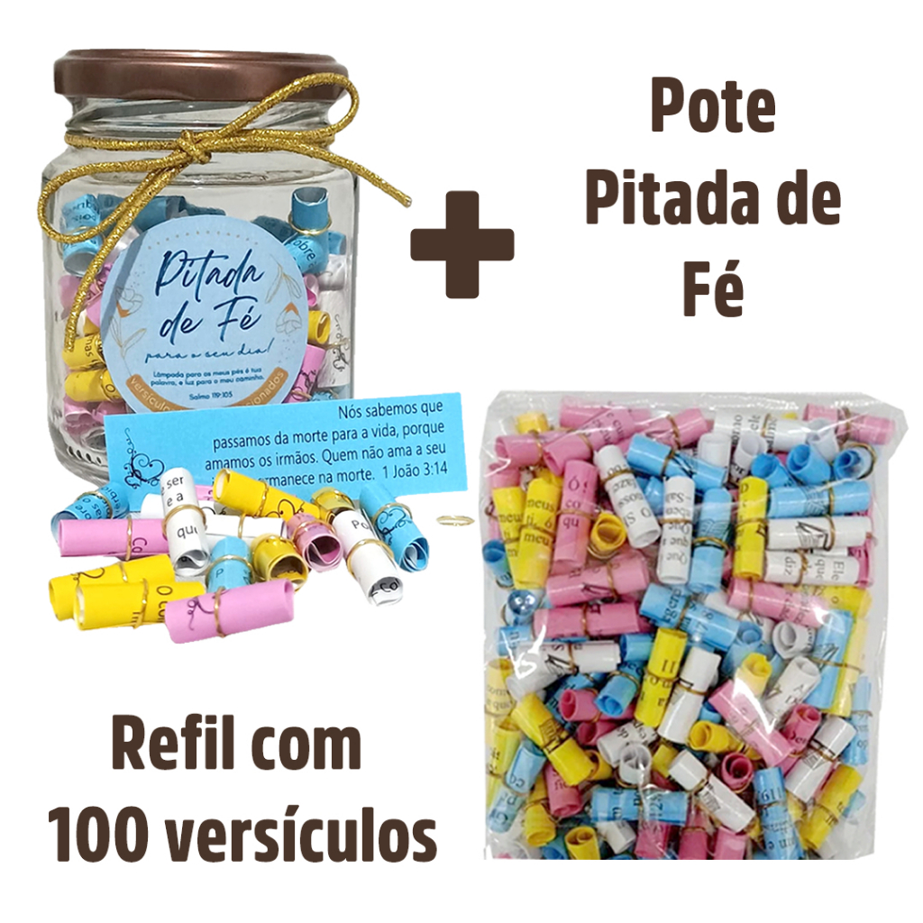 Pote Pitada de Fé para o seu Dia-a-dia com Versículos Bíblicos + Refil ...