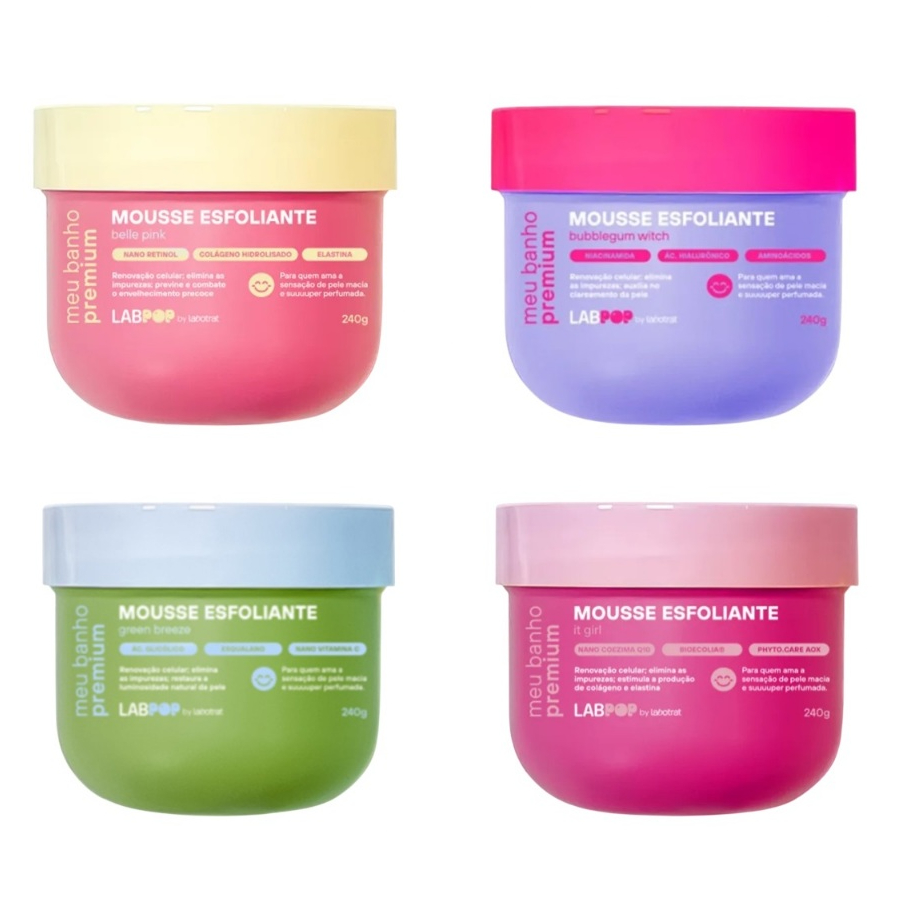 Labotrat Mousse Esfoliante Meu Banho Premium LabPOP 240g | Shopee Brasil