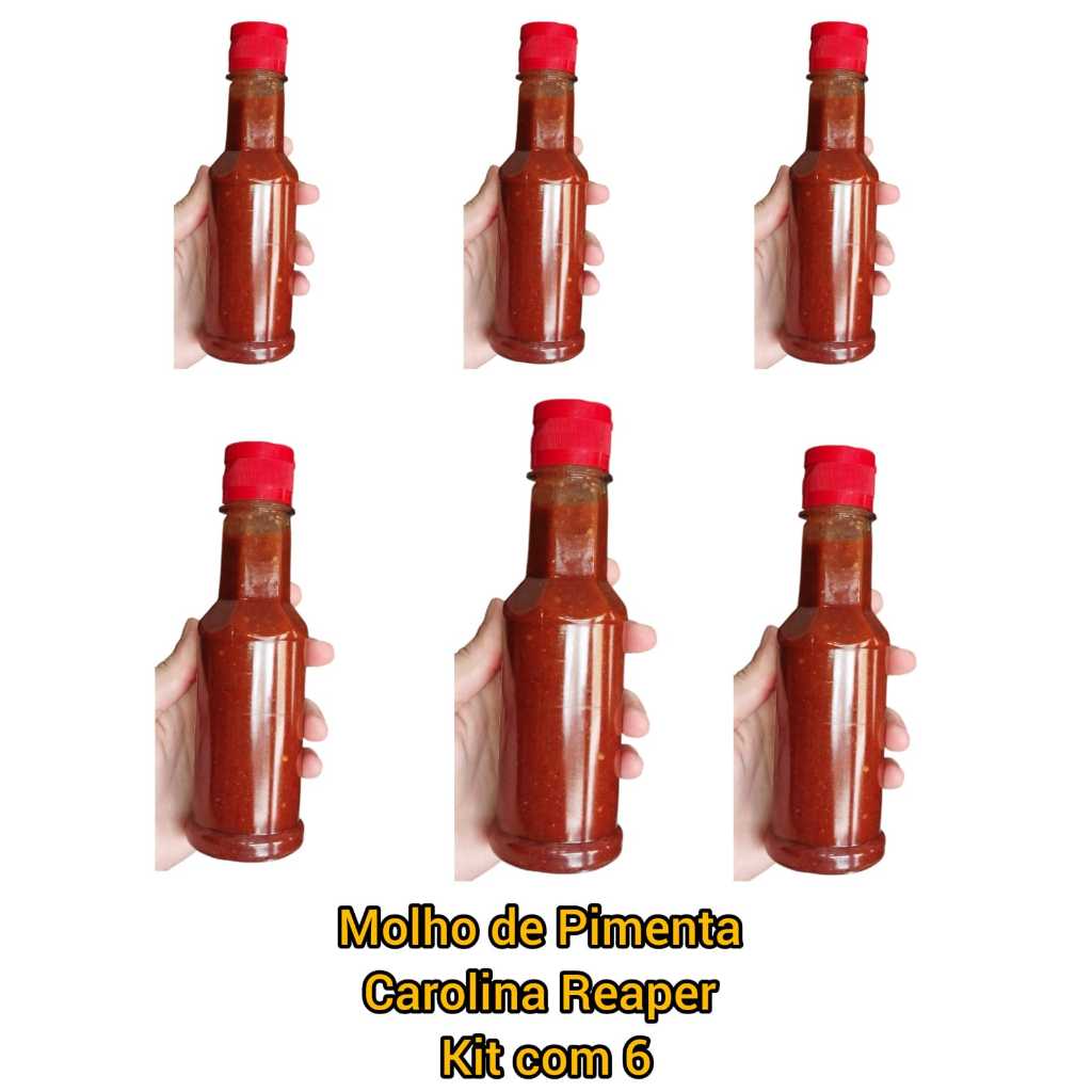 Kit Com 6- Molho De Pimenta- Carolina Reaper- Artesanal | Shopee Brasil