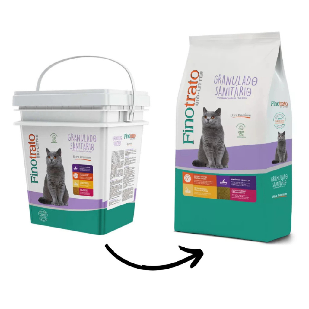 Areia Granulado Sanitario Finotrato Bio Litter 10 Kg | Shopee Brasil