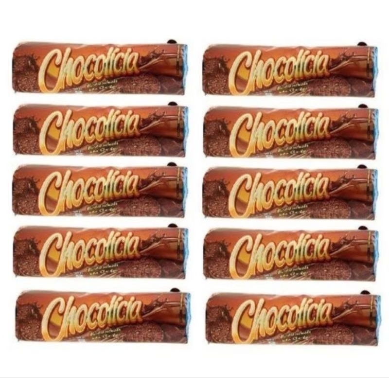 Caixa com 10 unidades de Biscoito Recheado Chocolícia 132g | Shopee Brasil