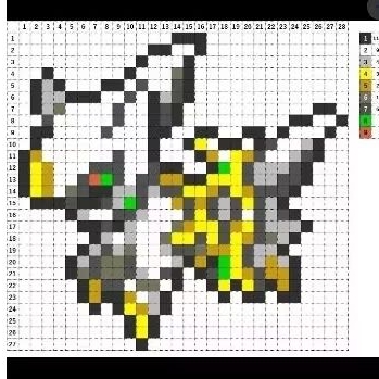 Chaveiro/ Ímã/ Broche Arceus - Pokémon - Perler Beads/ Hama Beads ...