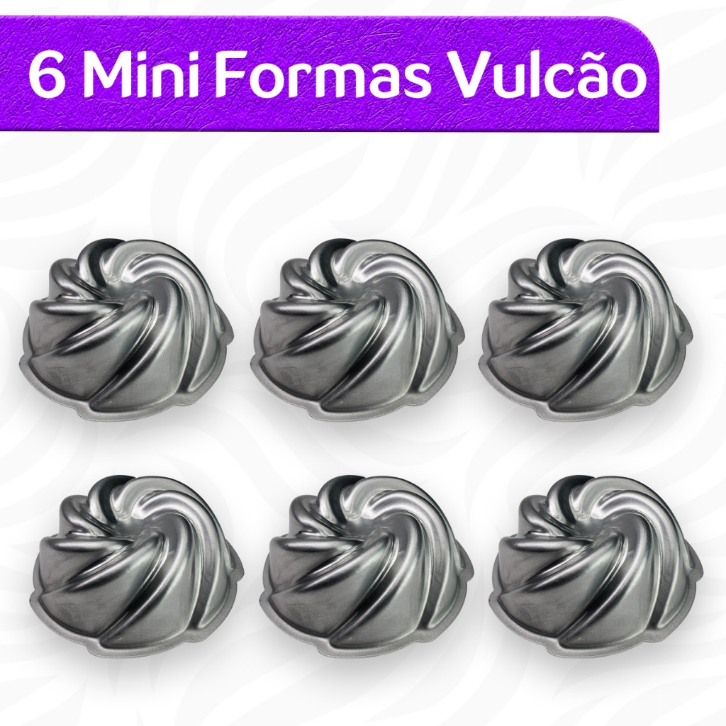 Kit 6 Forma Mini Bolo Vulcao 9x4 Decorada Gomada S/CANUDO | Shopee Brasil