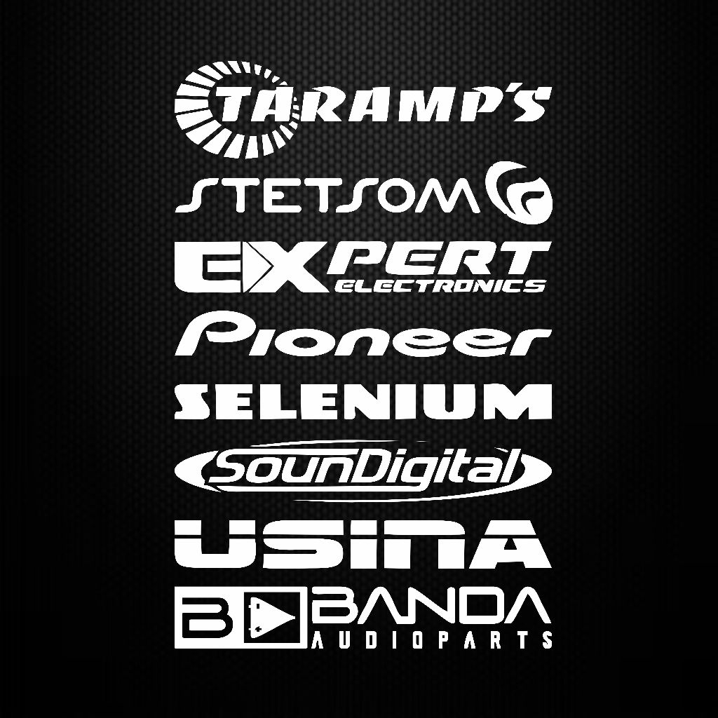 Adesivos Cartela Marcas Som Automotivo - Kit Adesivo Para Carro Taramps Stetsom Usina Sound ...