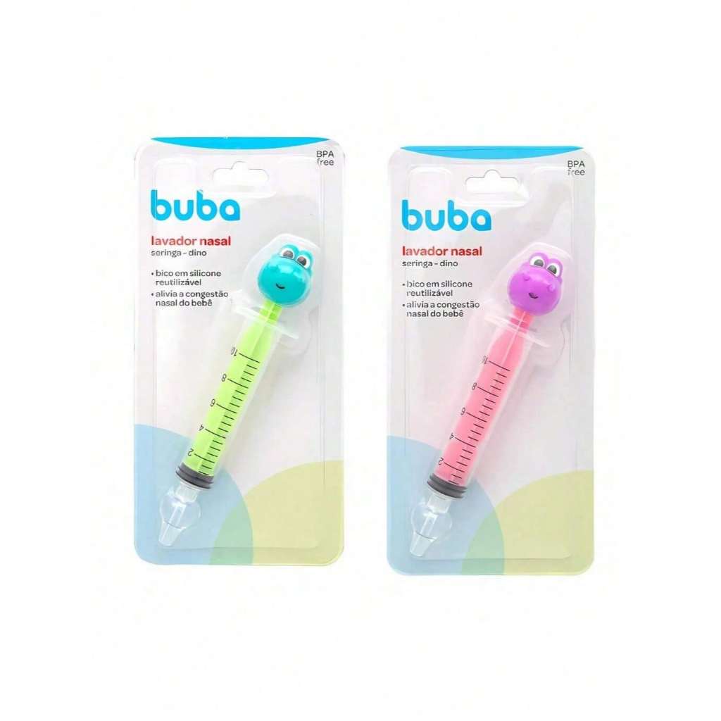 Seringa Dino para Lavagem Nasal Bebê Infantil 10ml com Bico de Silicone ...