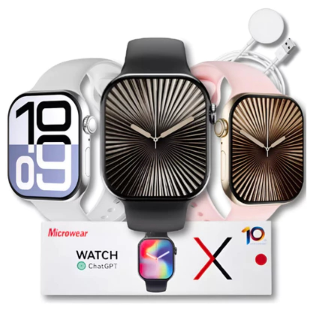 Relógio Smartwatch W10 Atualizado Tela Amoled ChatGPT Gps NFC 46mm ...