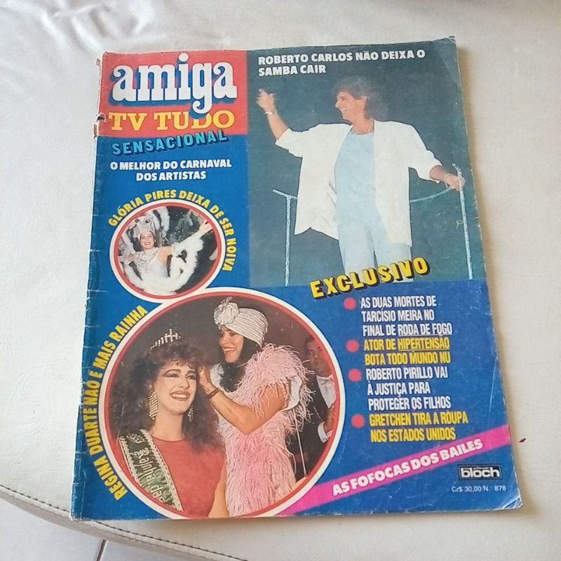 revista amiga Roberto Carlos Torloni Lúcia Mara Roberta close Carnaval 87 Mirian Rios Evans ...