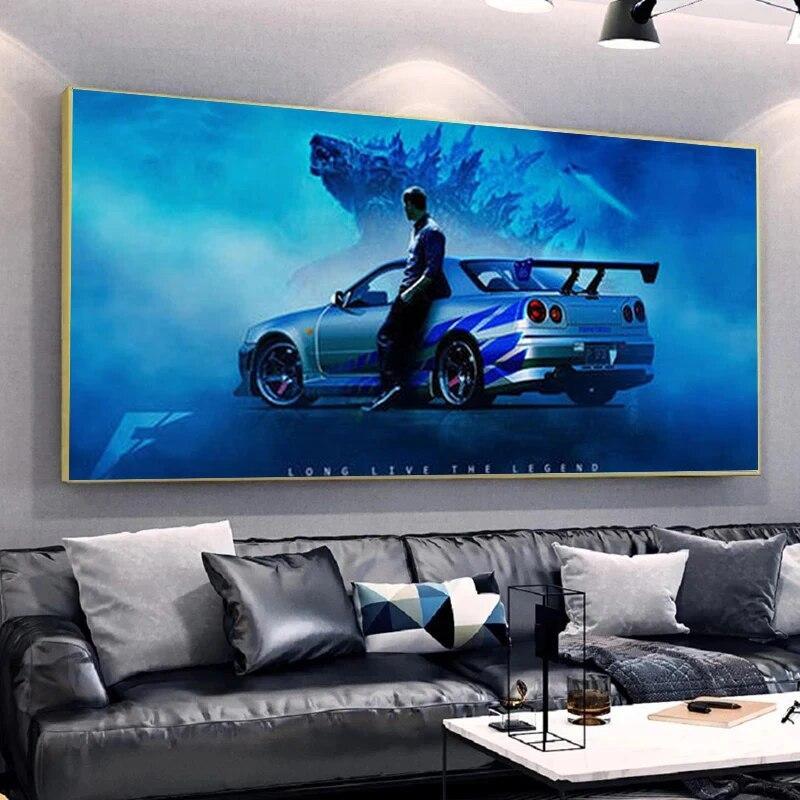 quadro decorativo carro gtr R34 brian velozes e furiosos | Shopee Brasil