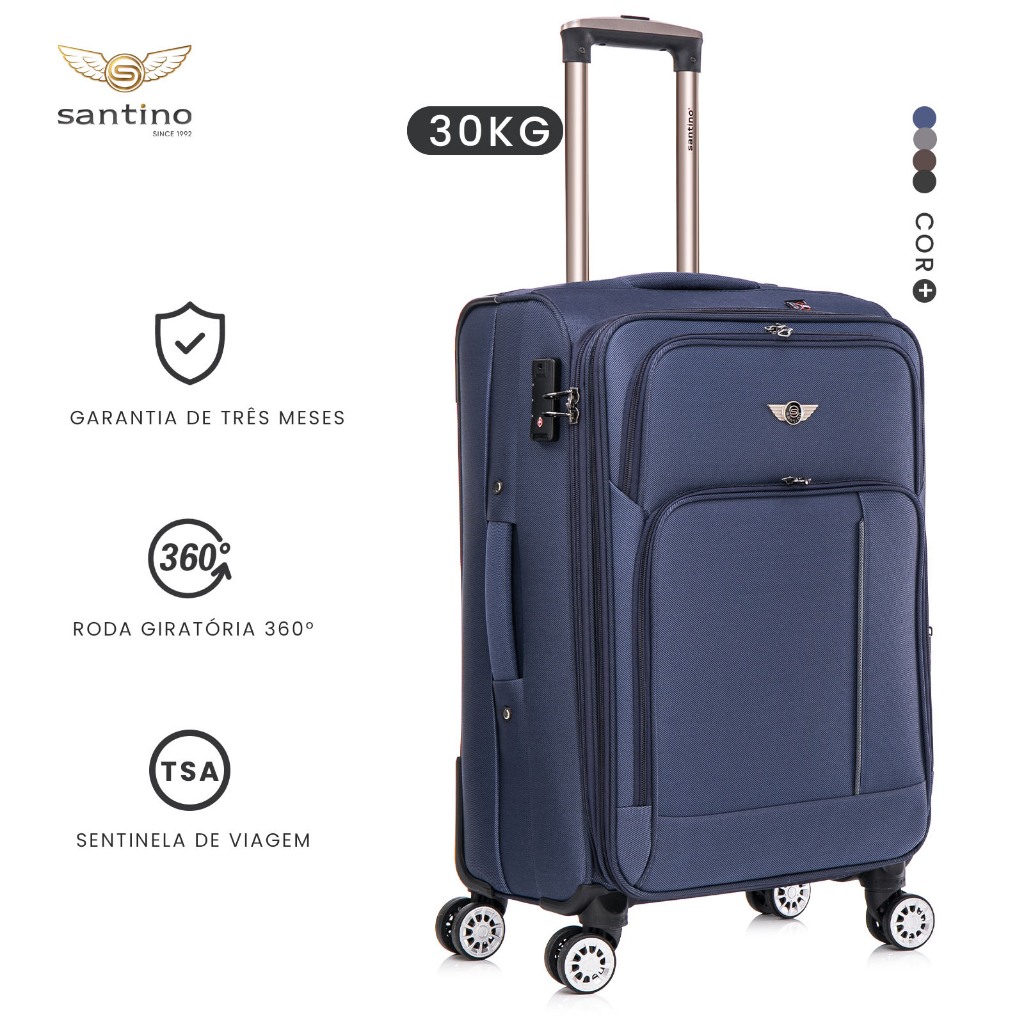 Santino 30kg 28 inches Super Leve Tecido Macio Mala de Viagem Grande ...