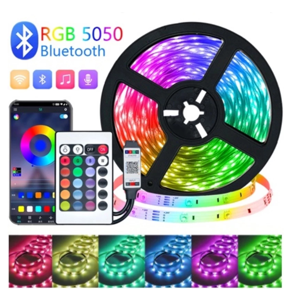 5M Fita Led USB Rgb 5050 com Controle ou App Bluetooth Android iOS e ...