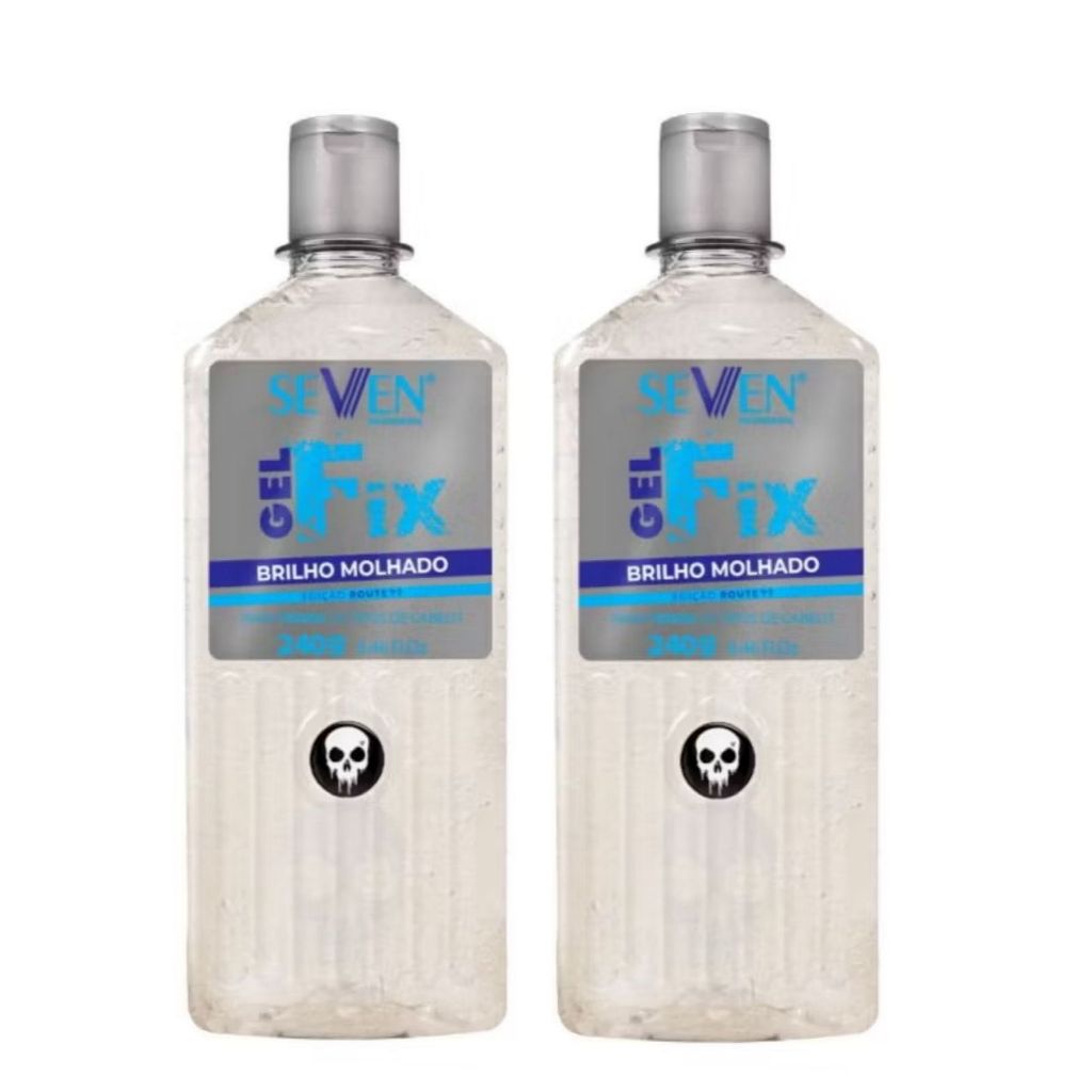 Kit Gel Fix Seven Brilho Molhado 240g - 2 Unidades | Shopee Brasil