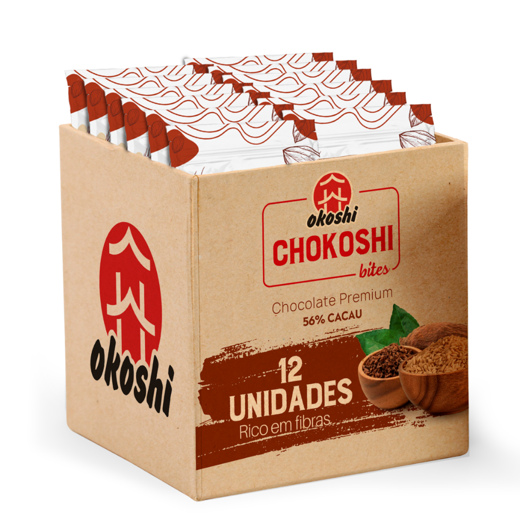 OKOSHI Kit 12 Chokoshi Bites Gianduia - Flocos de Arroz Cobertos com ...