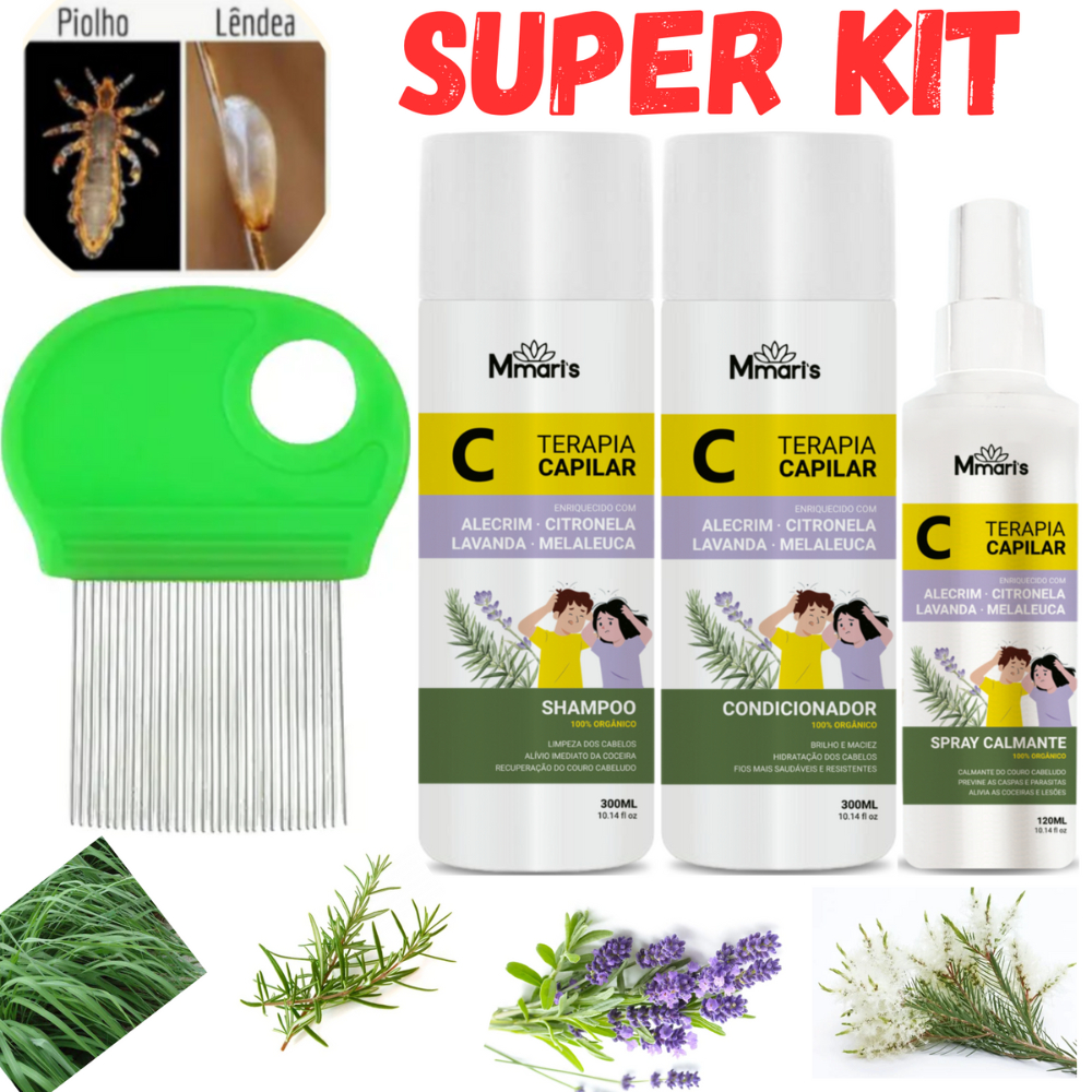 Mata Piolho E Lendea Pente Fino de Ferro Tira Piolhos Lêndeas Spray ...